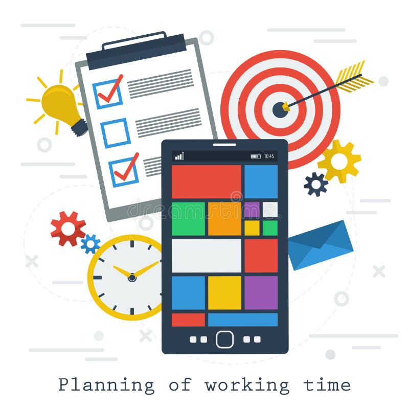 Planification De Temps De Travail Illustration Stock - Illustration du ...