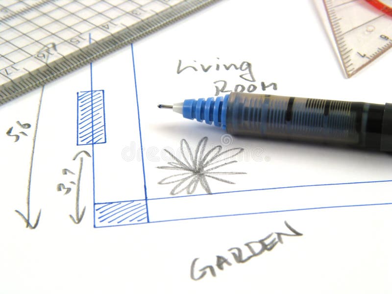 Planing your home stock photo. Image of blue, measure, architectural ...