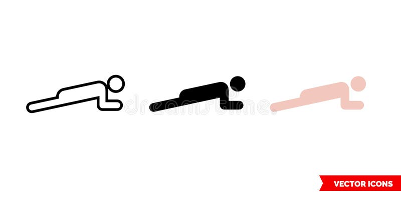 Plank Filled Icon of 3 Types Color, Black and White, Outline. Isolated ...