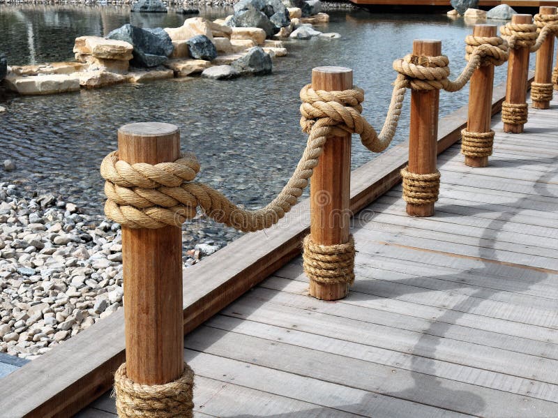 Rope fence. stock image. Image of vacation, travel, plank - 108858737