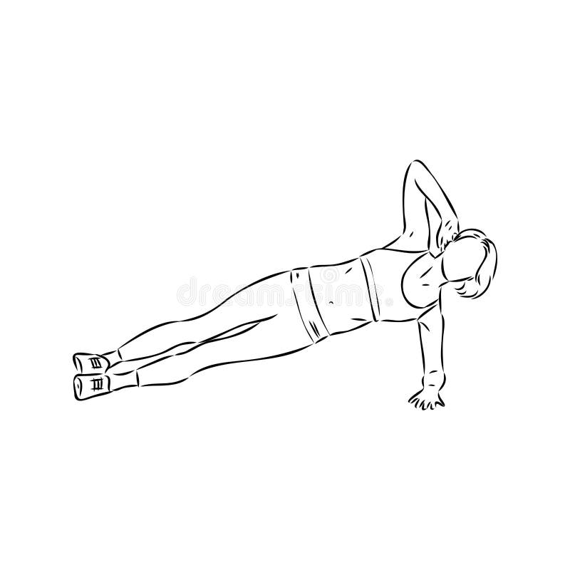 A Plank Position Indoors. Hand Drawn Style Vector Design Illustrations ...