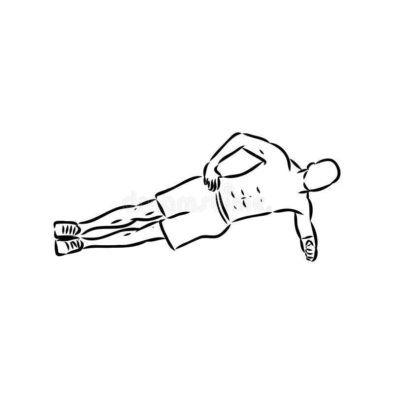 A Plank Position Indoors. Hand Drawn Style Vector Design Illustrations ...