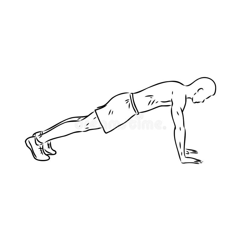 A Plank Position Indoors. Hand Drawn Style Vector Design Illustrations ...
