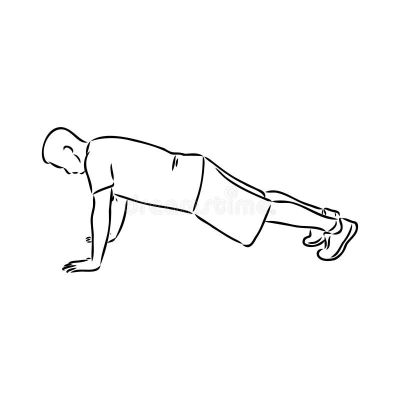 A Plank Position Indoors. Hand Drawn Style Vector Design Illustrations ...