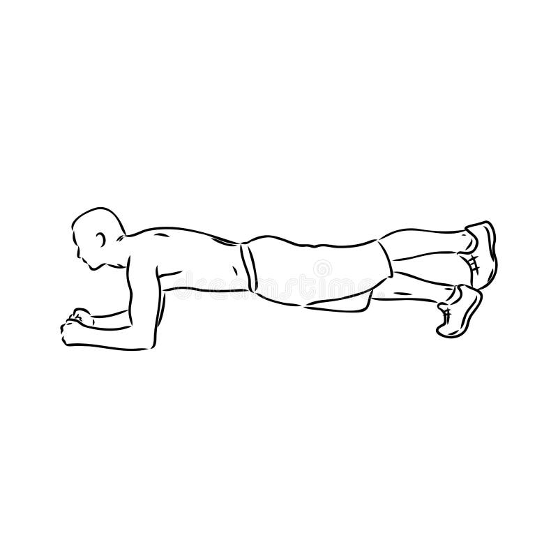 Drawing Line Plank Woman Stock Illustrations – 72 Drawing Line Plank ...
