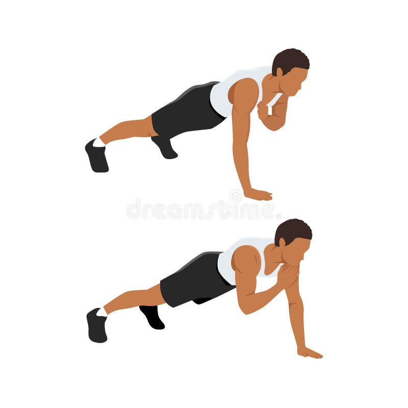 Plank Shoulder Taps Exercise. Flat Vector Illustration Isolated on ...