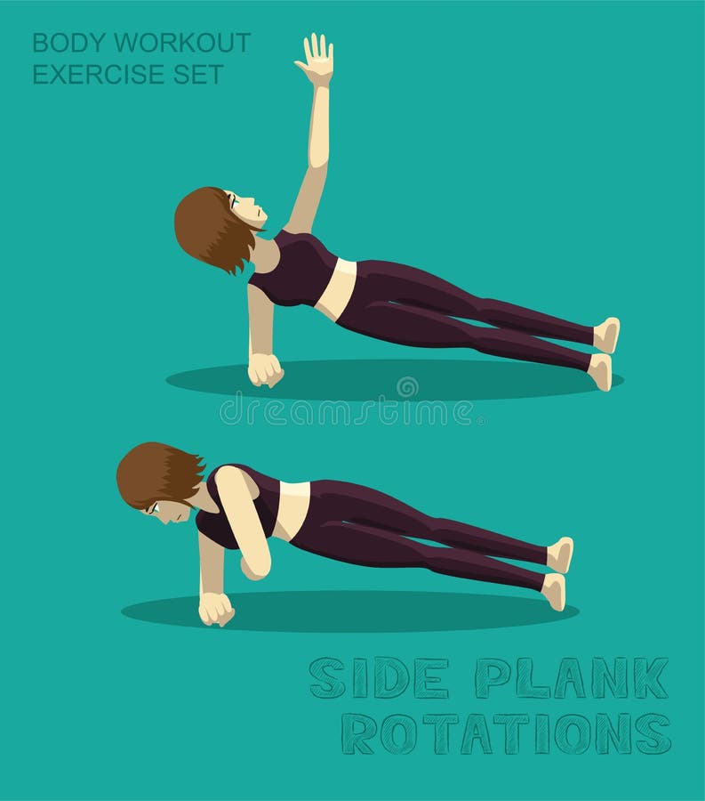 Side Plank Rotation Stock Illustrations – 10 Side Plank Rotation Stock ...