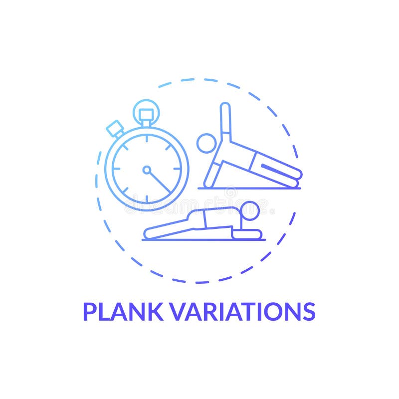 Plank Training Variations Exercise Stick Figure Pictogram Icons Stock ...