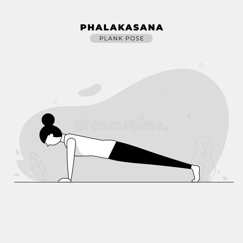 Plank Yoga Pose Illustration Stock Vector - Illustration of woman, pose ...