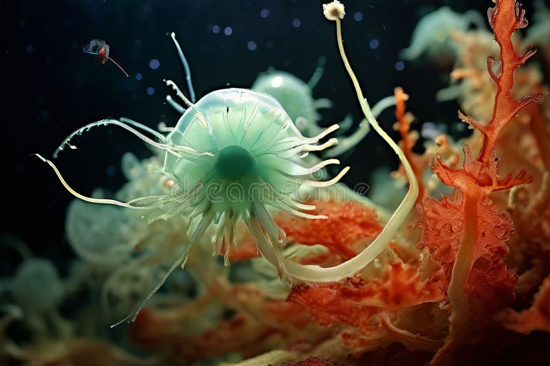 Plankton Bloom in the Ocean Depicting the Microscopic Organisms Stock ...