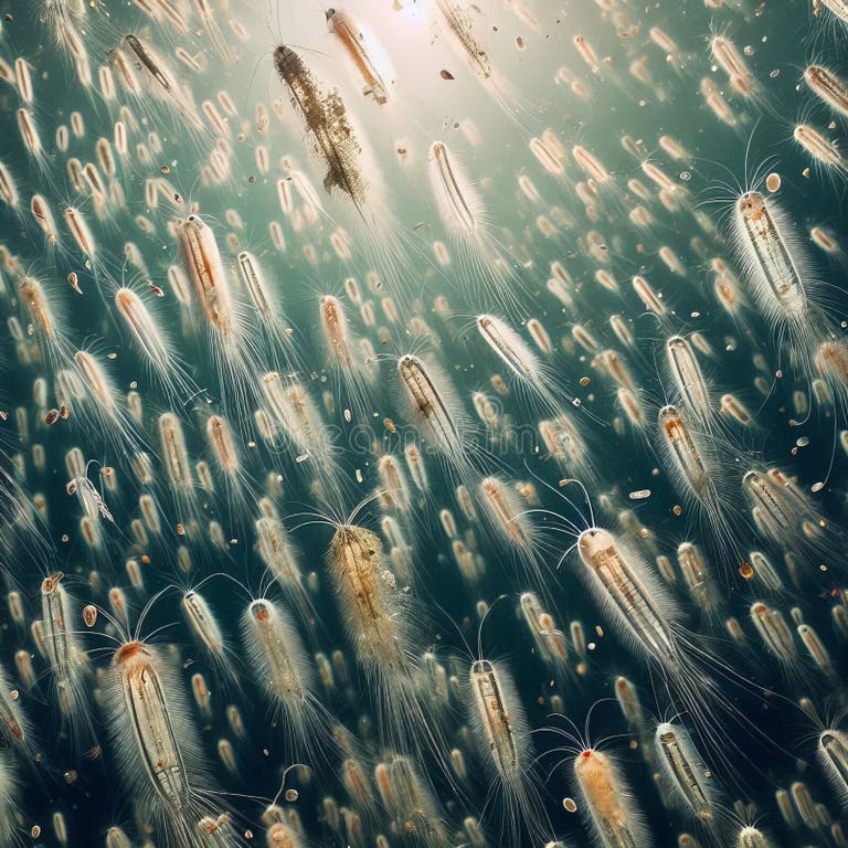 Plankton Floating Aimlessly in the Water Column Stock Illustration ...