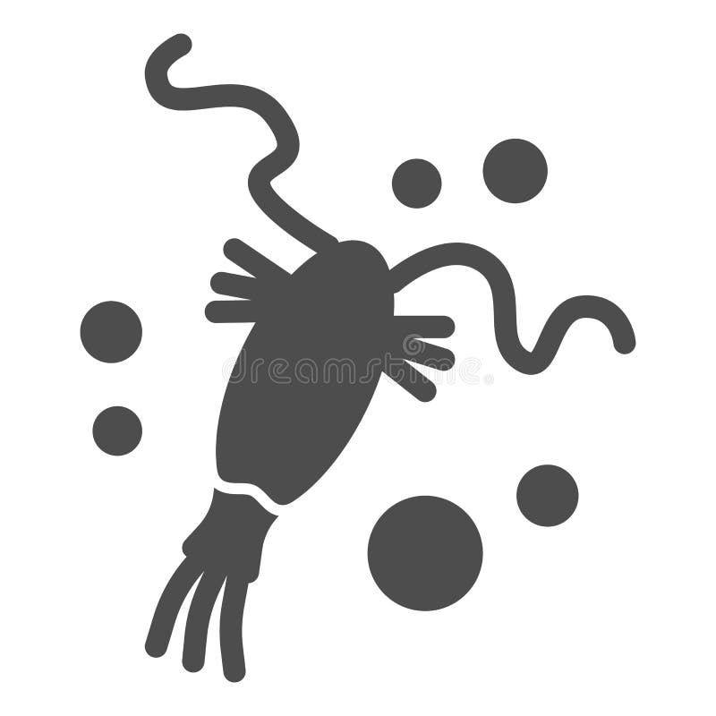 Plankton Thin Line Icon, Ocean Concept, Small and Microscopic Sea or ...