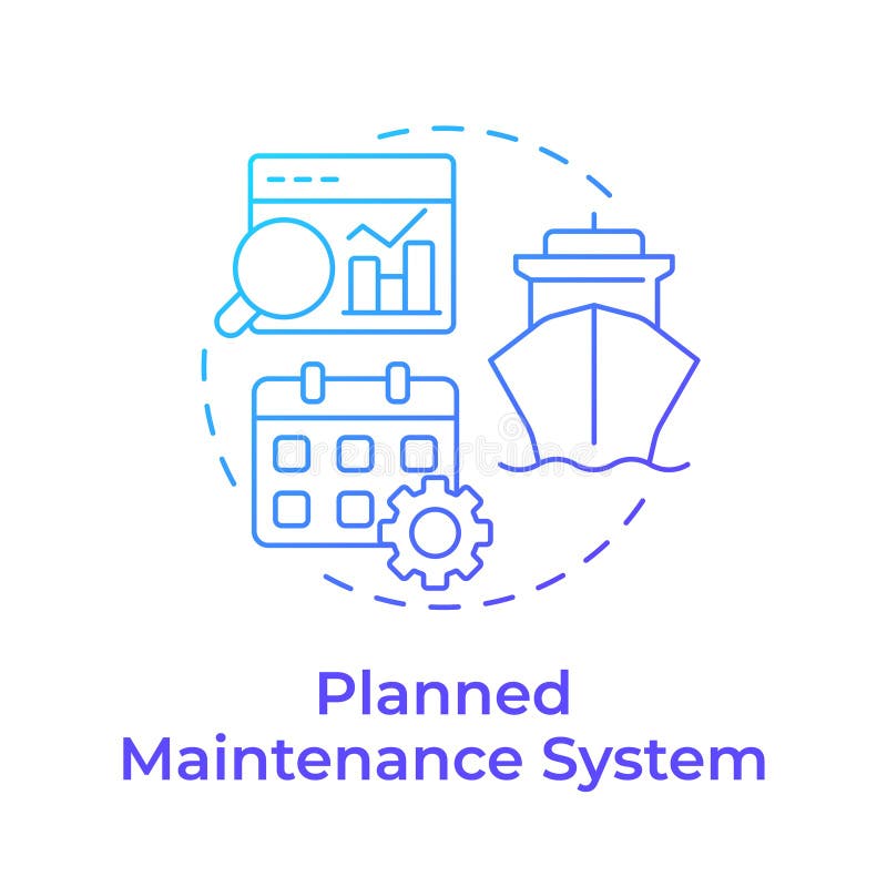Planned Maintenance System Blue Gradient Concept Icon Stock Vector ...