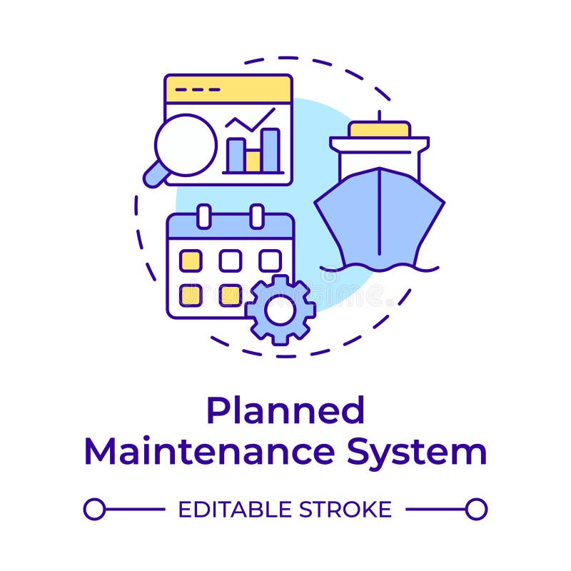 Planned Maintenance System Multi Color Concept Icon Stock Vector ...