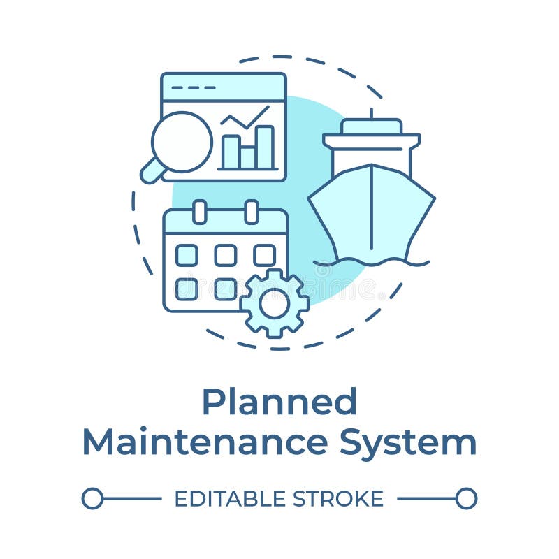 Planned Maintenance System Soft Blue Concept Icon Stock Vector ...