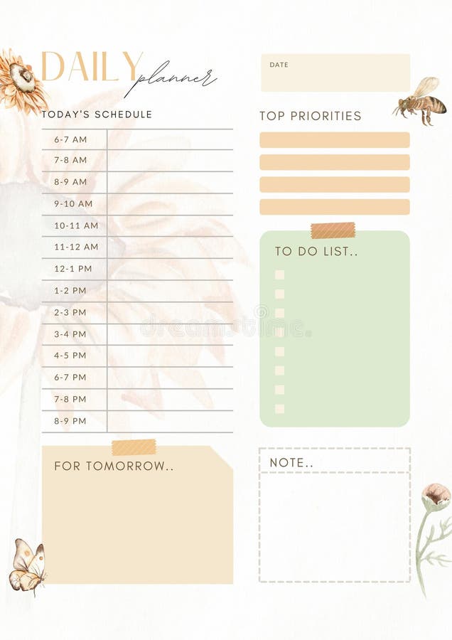 Minimalistic Planners , daily, Weely, Monthly. Stock Illustration ...