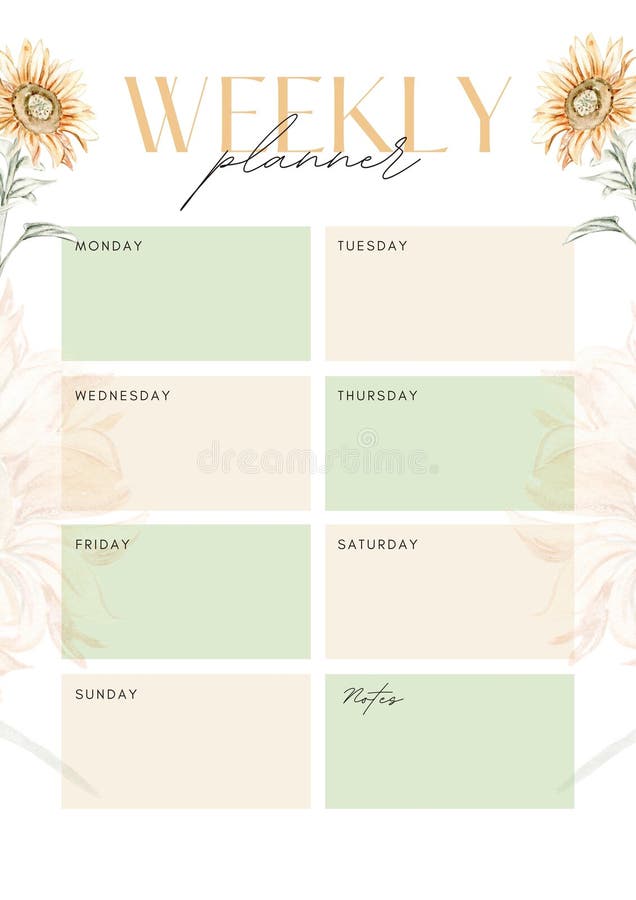 Minimalistic Planners , daily, Weely, Monthly. Stock Illustration ...