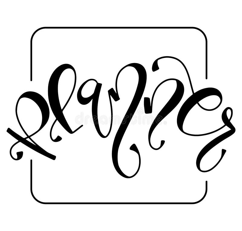 Planner - Black Lettering Isolated on White Background. Stock Vector ...