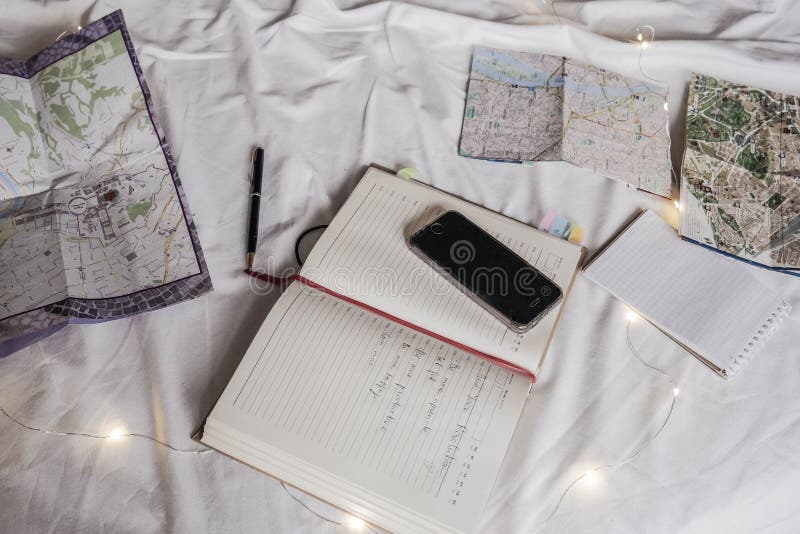 Planning Stuff. Notebook and Paper Planner Stock Photo - Image of ...