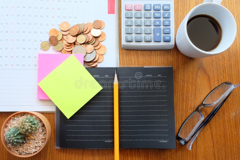 Planner book and money stock image. Image of currency - 53365649