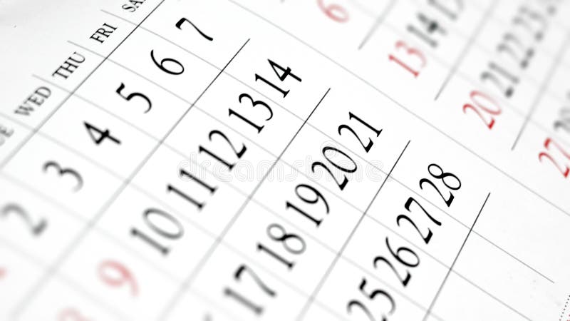 Daily Planner - Calendar Close Up Perspective View Stock Photo - Image ...