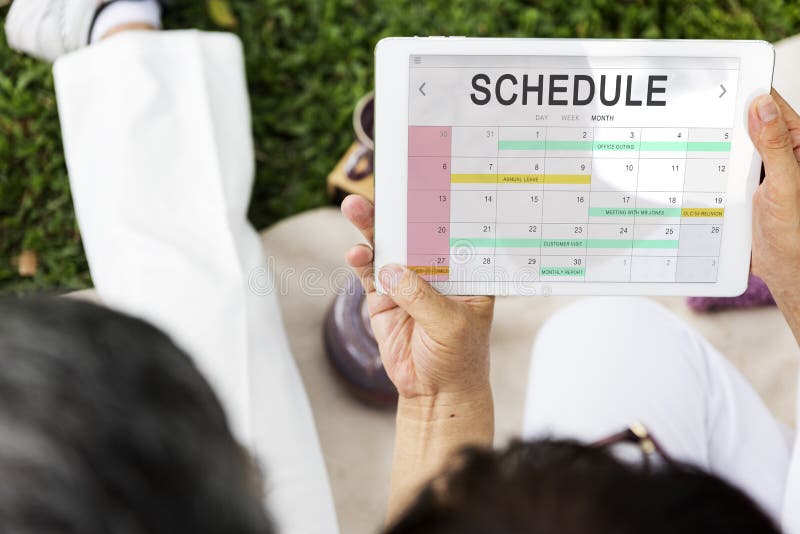 Planner Calendar Schedule Date Concept Stock Image - Image of people ...