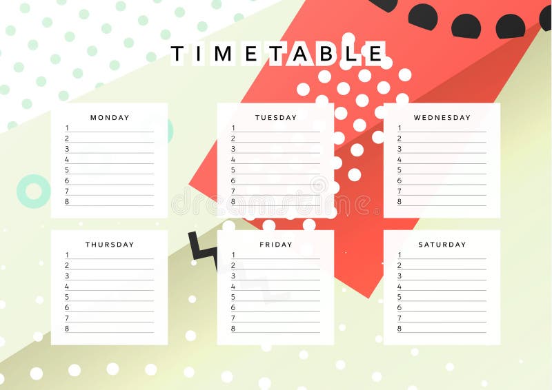 Planner Calendar. Schedule the Week, Abstract Design Background Stock ...