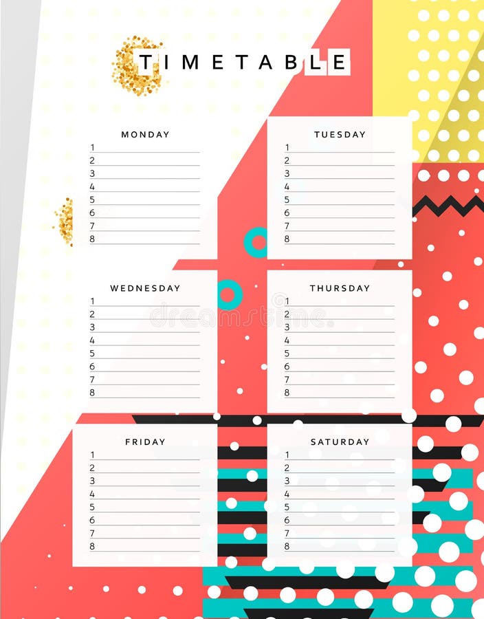 Planner Calendar. Schedule the Week, Abstract Design Background Stock ...
