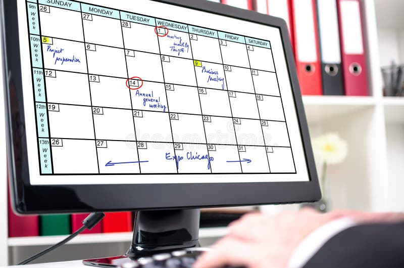 Planner Concept on a Computer Screen Stock Photo - Image of management ...