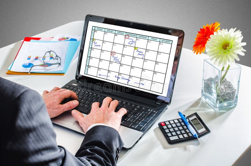 Planner Concept on a Laptop Screen Stock Photo - Image of laptop ...