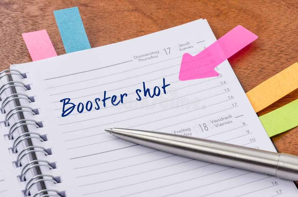 Daily Planner with the Entry Booster Shot Stock Image - Image of ...