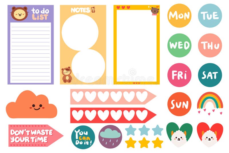 Planner Sticker and Note Paper Set for Journal, Diary and Scrapbook ...
