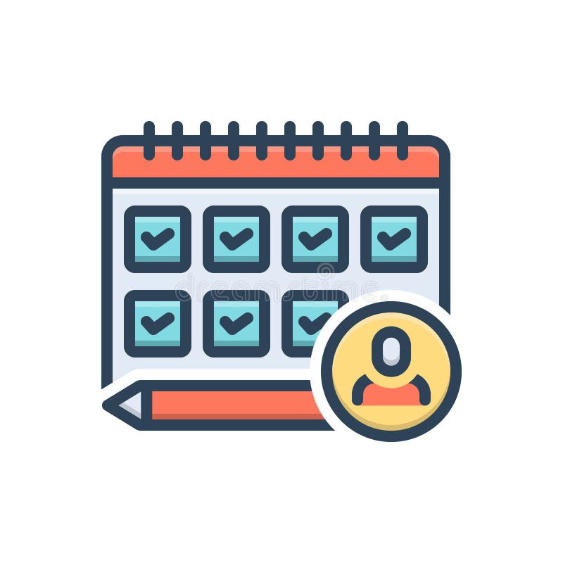Color Illustration Icon for Planner, Agenda and Plan Stock Illustration ...