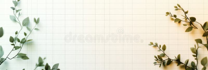 Minimalist Planner Layout with Subtle Grid Lines and Foliage Accents ...