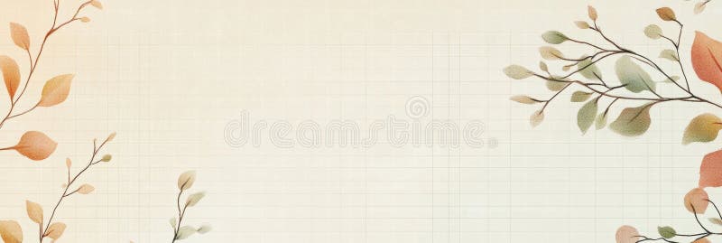 Planner Layout with Subtle Grid Lines and Minimalistic Floral Design ...