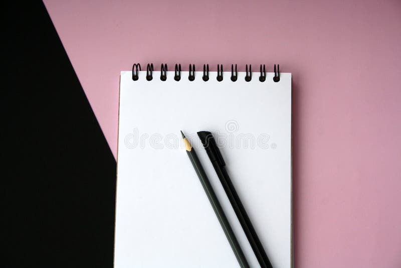 Planner Layout, Open Blank Spiral Notebook for Design, Lettering, Text ...