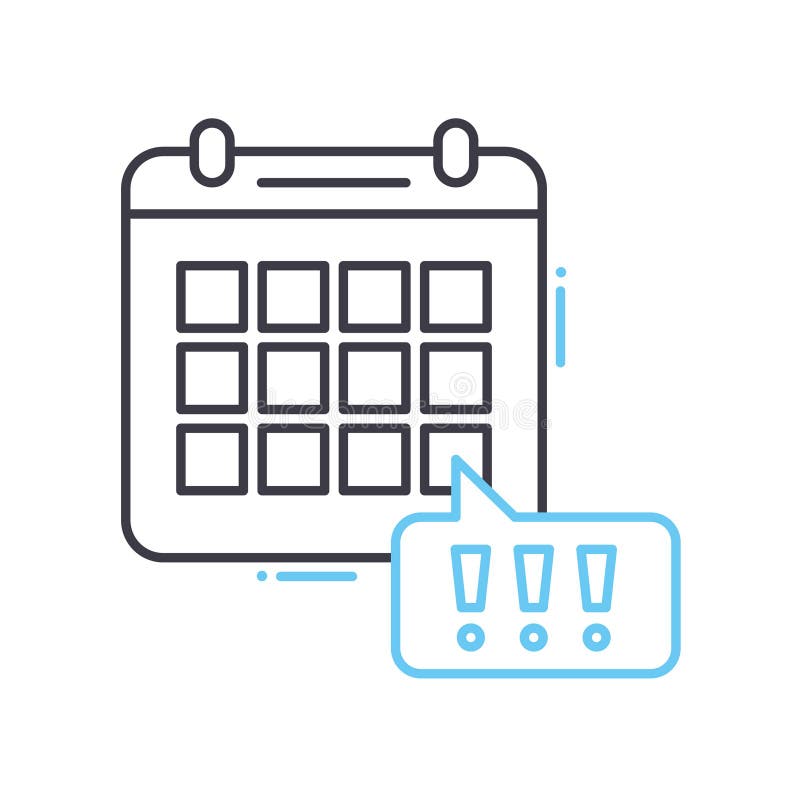 Planner Line Icon, Outline Symbol, Vector Illustration, Concept Sign ...