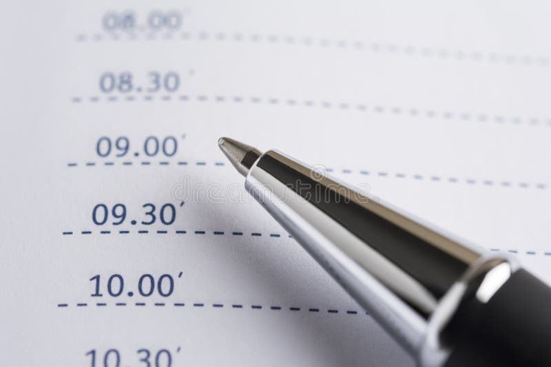 Daily Planner with a Metal Ballpoint Pen Stock Image - Image of list ...