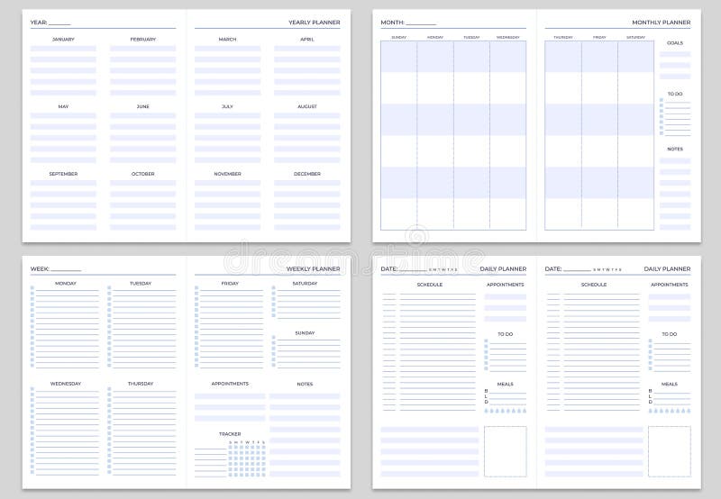 Weekly Planners Page Design with Lines for daily Plans. Diary ...