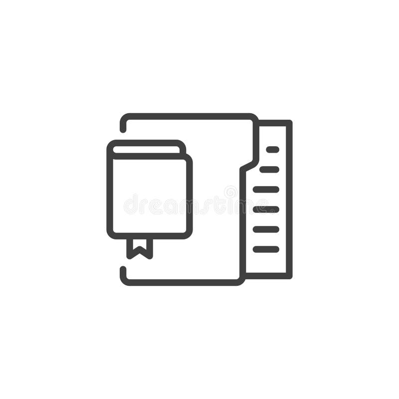 Planner notebook line icon stock vector. Illustration of planner ...