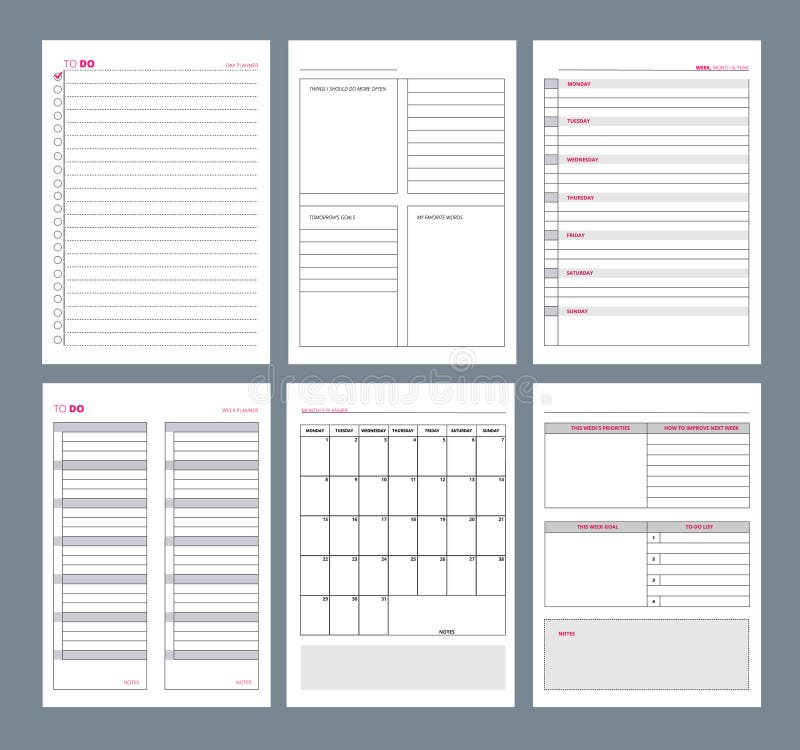 Journal Planner Pages Stock Illustrations – 3,007 Journal Planner Pages ...
