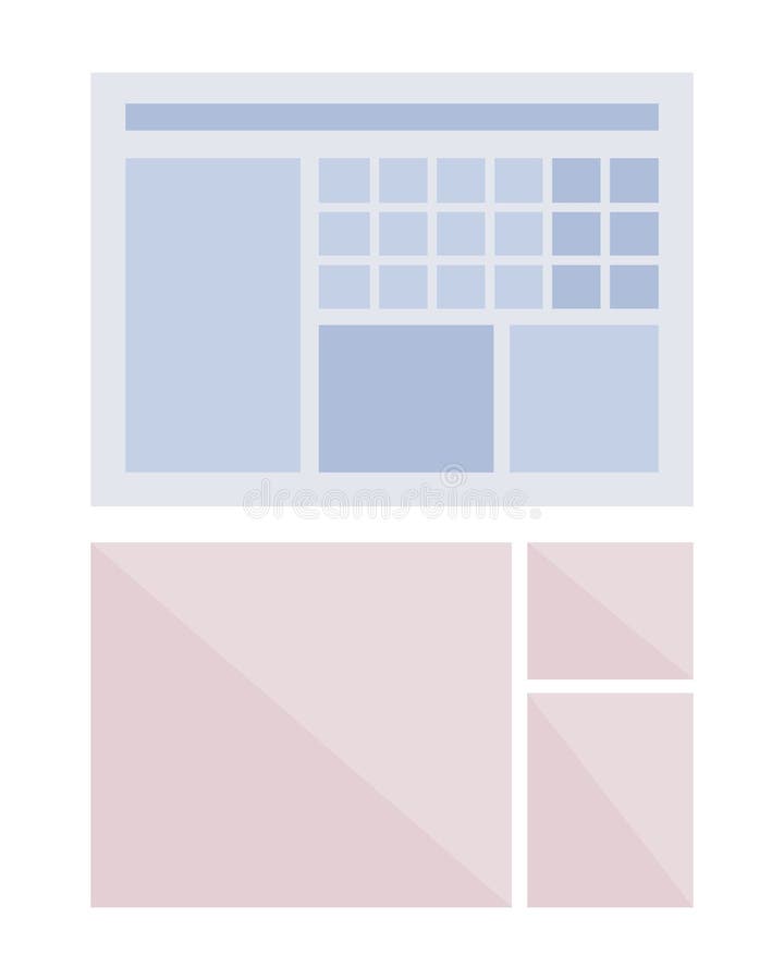Planner and Picture Mockup Semi Flat Color Vector Objects Set Stock ...