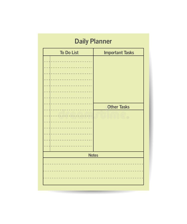 Daily Planner Printable Template Vector. Plan Pages Task and Check List ... Daily Planner Printable Template Vector. Plan Pages Task and Check List ...
