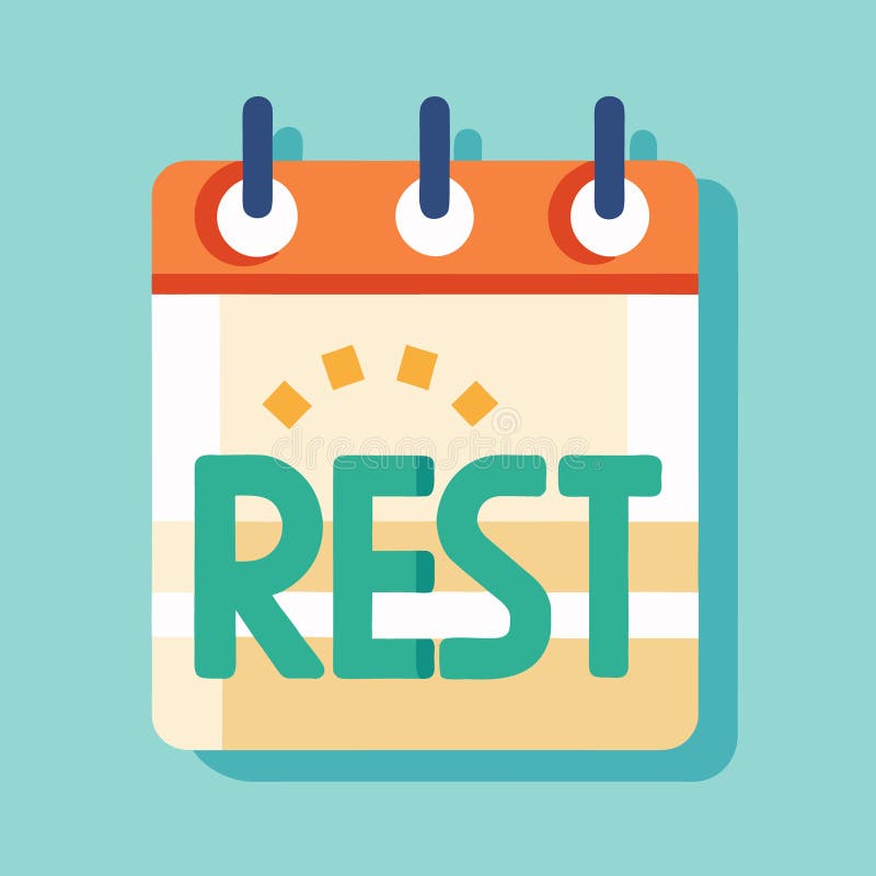 Planner with Rest Day Marked. Cartoon Vector Illustration Stock Vector ...