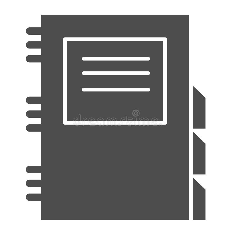 Daily Planner Solid Icon. Diary, Notepad With Bookmark Sticks Symbol ...