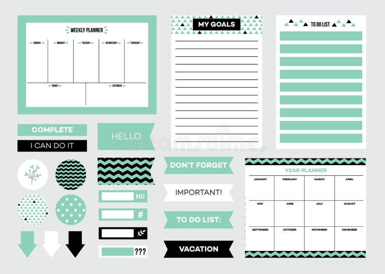 School Planner Stickers Stock Illustrations – 1,661 School Planner ...