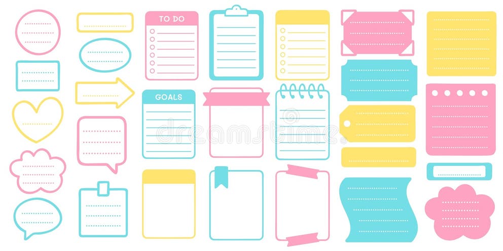 Planner Stickers and Frames Set. Sticker Planner Template Stock Vector ...