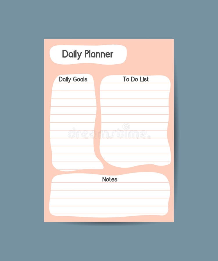 Daily Planner Template Minimalist Planners with Clear and Simple Bubble ...