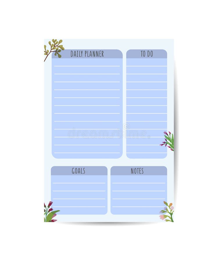 Daily Planner Template Organizer and Schedule with Place for Notes ...