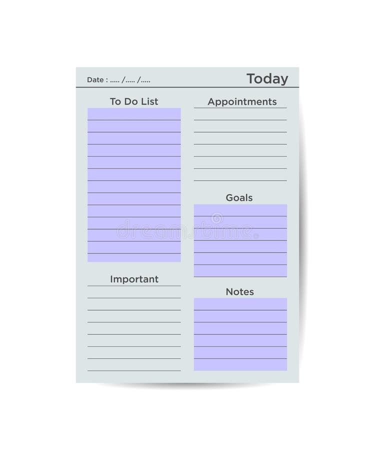 Daily Planner Template Ready for Print with Space for To-Do List ...